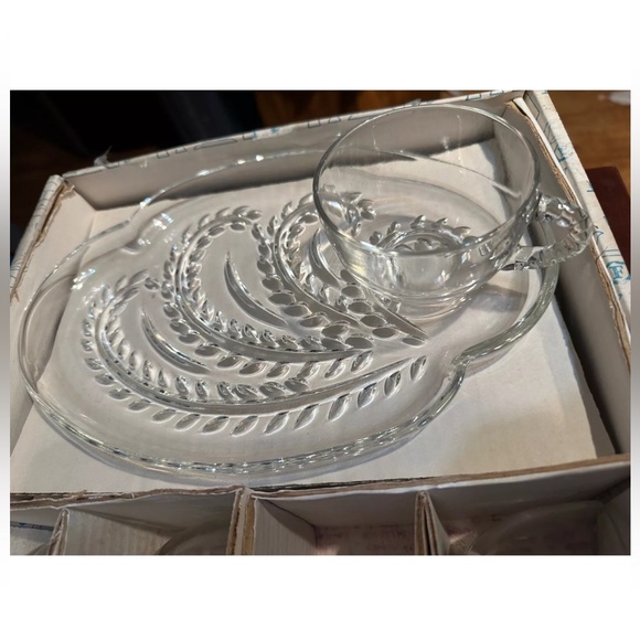 federal glass | Dining | Vintage New 95s 4 Pc Homestead Snack Set ...